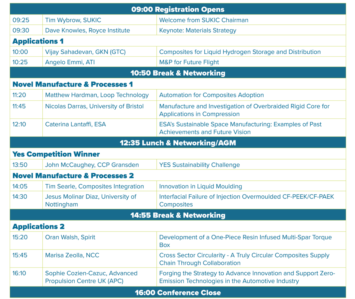Programme – SAMPE UK